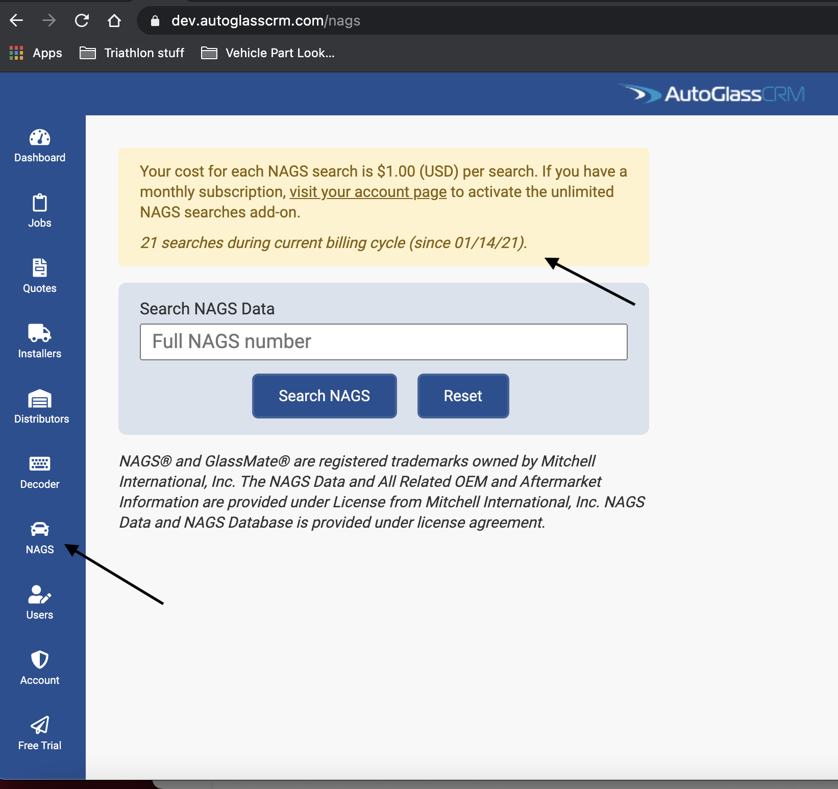 NAGS Licensing Per Search and Monthly Subscriptions - EVERYTHING AUTOGLASS: